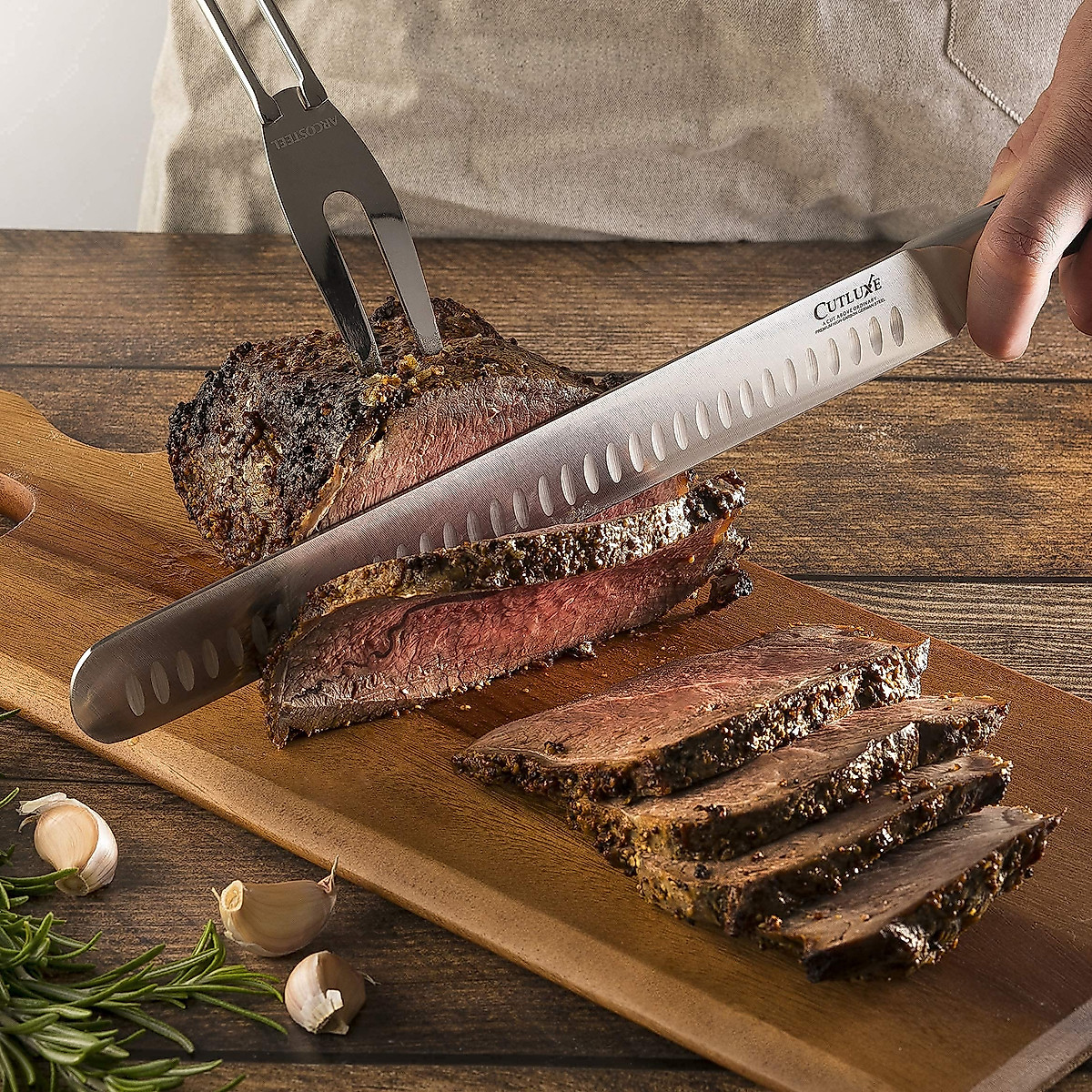 Cutluxe Slicing & Cleaver Knife Set – Forged High Carbon German Steel – Full Tang & Razor Sharp – Ergonomic Handle Design – Artisan Series