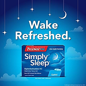 Simply Sleep Nighttime Sleep Aid Caplets with 25 mg Diphenhydramine HCl, Non-Habit Forming, 100 ct