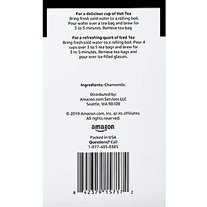 Amazon Brand - Happy Belly Chamomile Herbal Tea Bags, 20 Count (Previously Solimo)