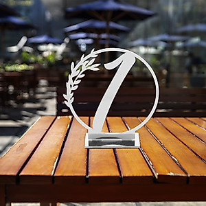 BESTonZON Wedding Decor 10pcs Acrylic Desk Number Signs Wedding Table Numbers 1-10 Number Banquet Sign Reception Acrylic Place Cards for Wedding Ceremony Table Decorations Coffee Decor