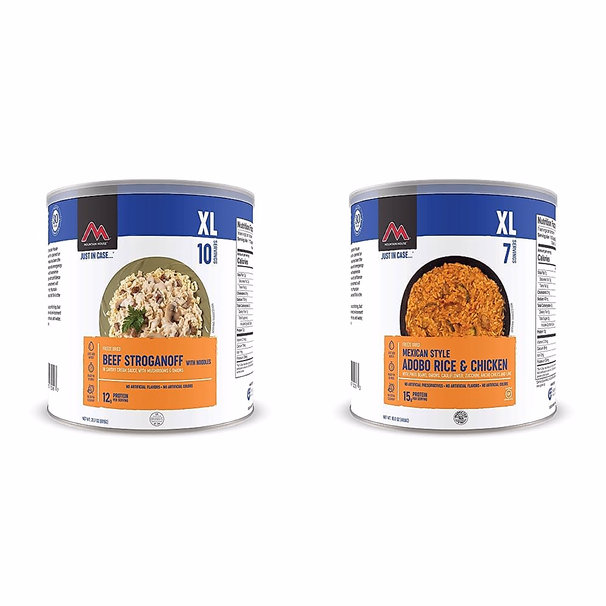 Mountain House Beef Stroganoff with Noodles | Freeze Dried Survival & Emergency Food | #10 Can & Mexican Style Adobo Rice with Chicken | Freeze Dried Survival & Emergency Food | #10 Can | Gluten-Free