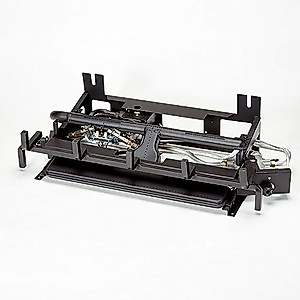 Duluth Forge DLS-24R-2 Dual Fuel Ventless Fireplace Logs Set with Remote Control, Use with Natural Gas or Liquid Propane, 33000 BTU, Stacked Red Oak, 24 Inches