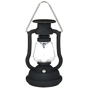Antique Solar Lantern Lights Outdoor Waterproof Solar Table Lamp Hanging Lighting with 7 LED for Garden Patio Umbrella Lamp Tree Decor Camping Lantern Hurricane Lantern (Black)