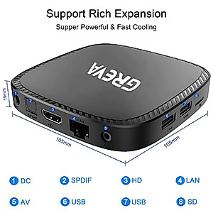 GREVA Android TV Box 10.0 4G RAM 32G ROM H616 Chip Support USB3.0 Smart TV Box Streaming Media Player