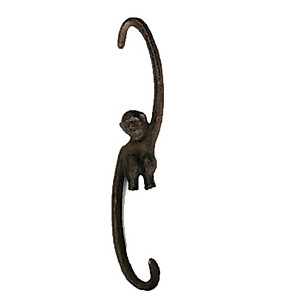 Midwest Craft House 12 Monkey Hooks Plant Camp Kettle Hook Chain Hanger CAST Iron Ape 9 1/4" Long