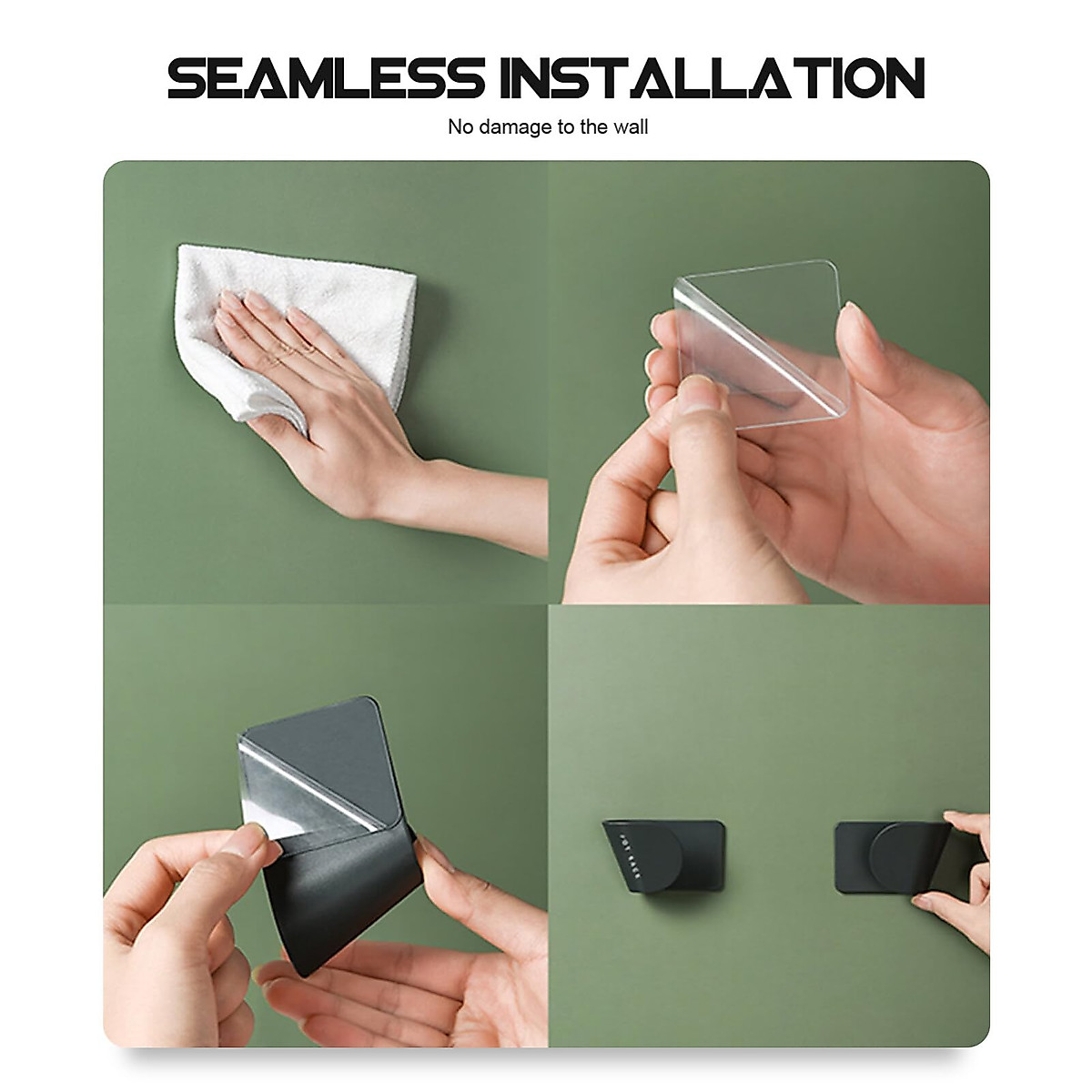 Cabilock 5 Pairs Pot Lid Rack Wall Mounted Adhesive Pan Pot Cover Storage Rack Shelf Chopping Board Holder Drain Rack for Kitchen Home Black