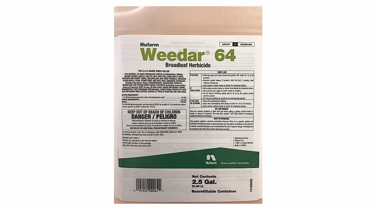 Weedar 64 Broadleaf Herbicide - 5 Gallons Available