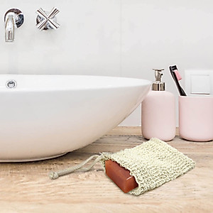 E-Know Soap Bag, 5 Pack Natural Sisal Soap Saver, Zero Waste Plastic-Free Soap Net, Foaming and Drying The Soap, Massage, Peeling