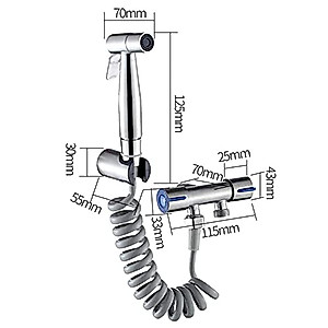 JIYTG Stainless Steel Bidet Spray Head KIT Toilet Companion 304 Stainless Steel one in Two Out Washing Machine Booster Spray Gun Toilet Companion