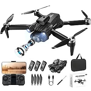 FLYVISTA Mini Drone with Camera for Adults Kids, 1080P WiFi FPV Camera Drone with 3 Batteries, One-Click Take Off/Landing, Altitude Hold, Headless Mode, 360° Flips, 3-Gear Speeds, Emergency Stop, Carrying Case, Toys Gifts for Kids and Adults Beginner