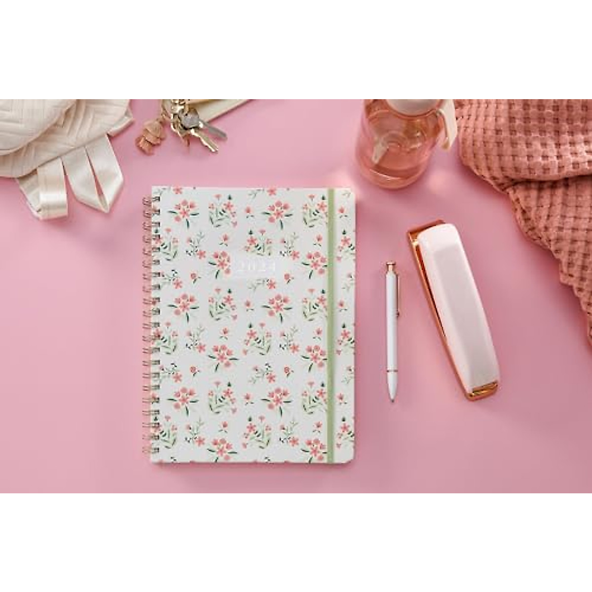 Southworth Planner (January 2024-December 2024), 8.5" x 11", Coral Bouquets, Premium 28#/105 gsm Paper, Large Twin Wire (91056)