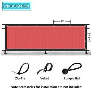 COARBOR 10'x13' Privacy Fence Screen Cover Mesh Blocker with Brass Grommets 180GSM Heavy Duty Fencing for Outdoor Back Yard Patio and Deck Backyard Garden Blocking Neighbor Red-Customized