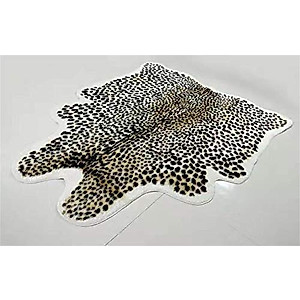 Huichenxing2021FURSTORE Faux Cheetah Area Rug Animals Printed Hide Mats Leopard Faux Hide Area Rug 5.2ft x 6.5ft/ 63 x 78.7inch / 160 x 200cm