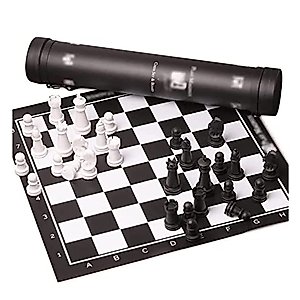 JGATW Chess Set Portable Chess Checkers Set，Folding Roll Up Chess Game for Outdoor Activities Chess Sets International Chess