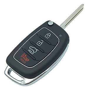 Replacement Uncut Key Remote Fob Case 4 Buttons fit for Hyundai Sonata Santa Fe Flip Key Remote Control Key Fob Shell