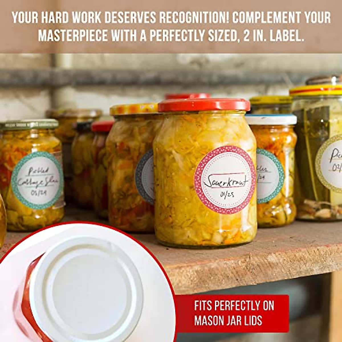 MESS Dissolvable Canning Labels for Jars – 200 Dissolvable Mason Jar Labels - Dissolvable Food Labels for Containers - Jam Homemade Canning Jar Labels Stickers - Removable Mason Jar Labels 2" Granite