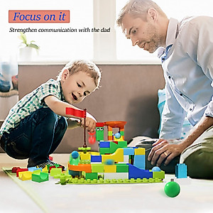 Marble Run Building Blocks, 145 PCS Classic Big Blocks STEM Toy Bricks Set Kids Race Track Compatible with All Major Brands Bulk Bricks Set for Boys Girls Toddler Age 3,4,5,6,7,8+