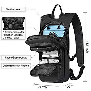 NOOLA Hydration Backpack with 3L TPU Water Bladder, Tactical Molle Water Backpack for Men Women, Hydration Pack for Hiking, Biking, Running and Climbing (Black)