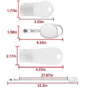 LUEXBOX 4 PACK Portable Travel Bottle Set, Leakproof Silicone Bottles with Stretchable Lanyard, Travel Sized Empty Liquid Bottles Container, Reusable, Squeezable and Refillable (White)
