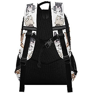 ALAZA Cute Doodle Dog Print Pug Puppy French Bulldog Beagle Backpack Purse for Women Men Personalized Laptop Notebook Tablet School Bag Stylish Casual Daypack, 13 14 15.6 inch