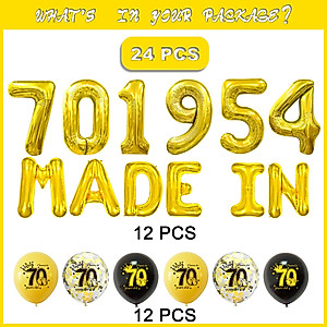 50th Black Gold Birthday Decorations for Men Women Gold Made in 1974 Foil Balloons Banner and 16 Pcs Happy 50th Birthday Latex Balloons 50th Years Old Party Supplies