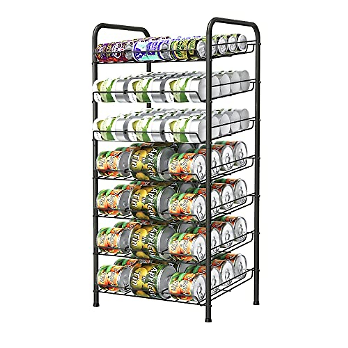 Vrisa Can Organizer for Pantry 7-tier Can Rack Organizer Can Storage Dispenser Rack Holds up to 84 Cans for Canned Food Kitchen Cabinet or Pantry Shelf