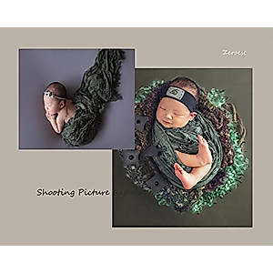 Zeroest Newborn Photography Vintage Wrap Newborn Photography Props Fringed Texture Wraps Infant Baby Photoshoot Outfits Posing Blanket (Green)