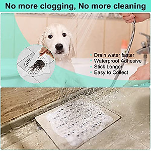 Shower Drain Hair Catcher,Disposable Mesh Stickers for Bathroom,Bathtub,Sink Strainer Captures Hair to Prevent Clogging, Drain Covers Full Coverage 30 Pieces