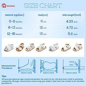Meckior Baby Toddler Infant Girls PU Leather Soft Open Toe Summer Sandals Flower Princess Flat Shoes