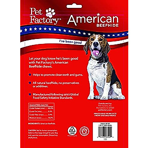 Pet Factory American Beefhide 5" Twist Sticks Dog Chew Treats - Natural Flavor, 1 lb