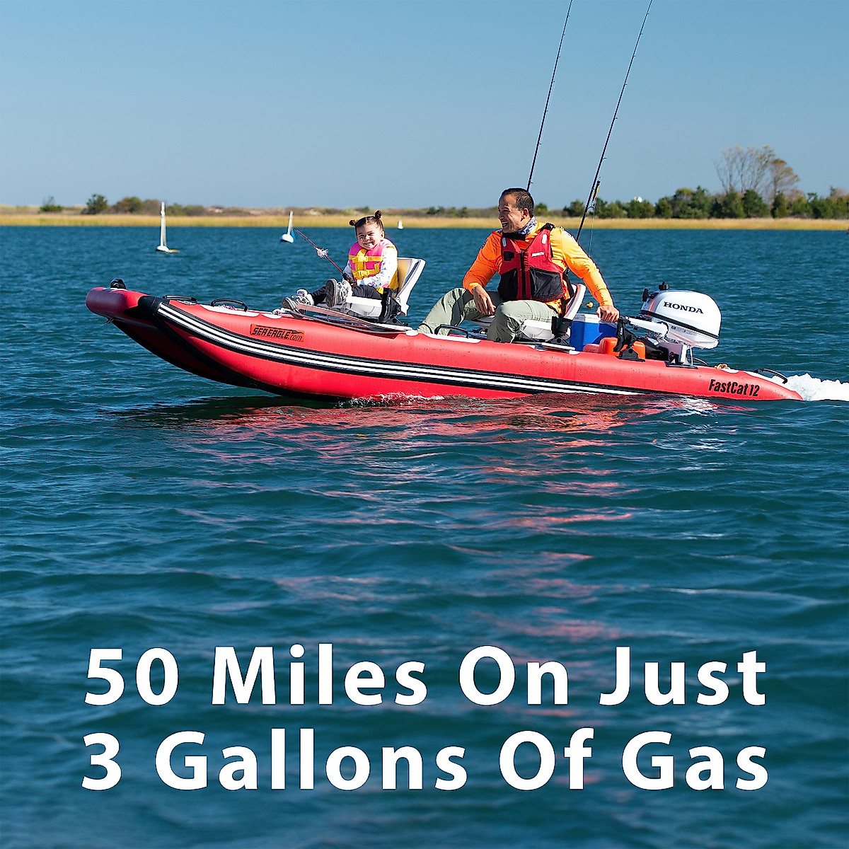 Sea Eagle FastCat Catamaran 2-4 Person Inflatable Boat-Rigid, High-Pressure, All-Drop Stitch, Easy Setup, Self-Bailing (FastCat12 Swivel Seat Canopy Package)