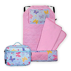 Wildkin Lunch Box Bag Bundle with Modern Nap Mat (Butterfly Garden)