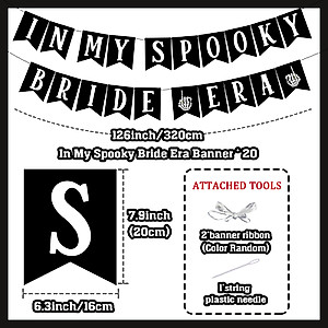 In My Spooky Bride Era Banner Halloween Bachelorette Banner Skeleton Bridal Shower Banner for Women Bride to Be Skull Wedding Engagement Bachelorette Party Decor Supplies