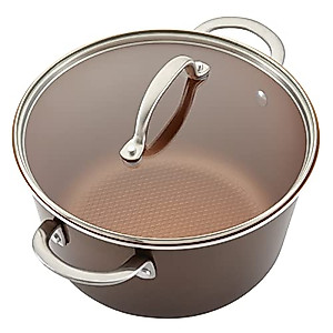 Ayesha Curry Home Collection Nonstick Cookware Pots and Pans Set, 9 Piece, Brown Sugar