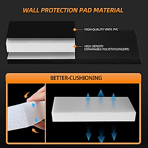 Progoal 4 Pack 2" Thick Foam Protection Wall Pad，Gym Basketball-Court Protectors，Durable Waterproof Padding for Wall-mounted Basketball Hoops(60" L x 20" W)