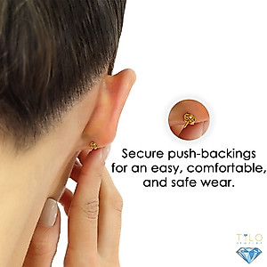 14k Yellow Gold Polished Ball Stud Earrings with Butterfly Pushback (3mm)…