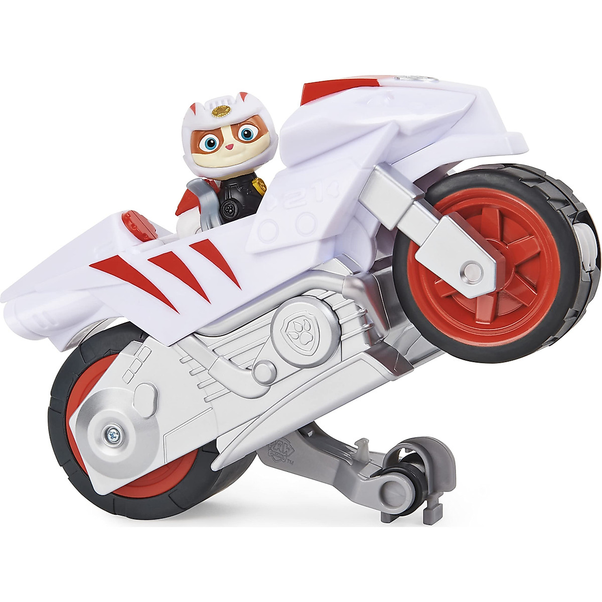 Paw Patrol, Moto Pups Wildcat’s Deluxe Pull Back Motorcycle Vehicle with Wheelie Feature and Figure