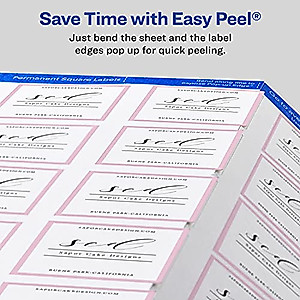 Avery Printable Blank Square Labels, 1.5" x 1.5", Matte White, 600 Customizable Labels (22805)