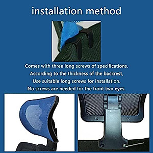 Chair Headrest Pillow Attachment Office Chair Mesh Head Rest Black Mesh Nylon Frame Head Support Cushion Clip Universal Adjustable Height Head Elastic Pillow,Headrest Only (Black, 2.6 Fixing Clips)