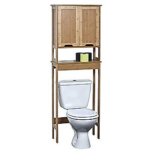 EVIDECO Mahe Free Standing Over The Toilet Space Saver Cabinet Bamboo