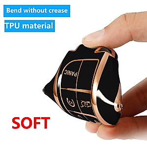 Ocezbiis for Jeep Key Fob Cover with Keychain,Soft TPU 360 Degree Protection Key Case for Cherokee Renegade Dodge Durango Charger Challenger Journey Chrysler Smart Key Shell Accessories