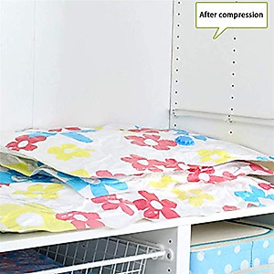 YFQHDD 9Pcs Thickened Vacuum Storage Bag, Reusable Blanket Quilt Storage Bag 4 Large 4 Medium with Hand Pump