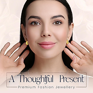 Crystalline Azuria Teardrops Dangle Earrings with Yellow Simulated Citrine Zirconia Crystals 18K Gold Plated for Women