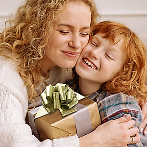 Christmas Gift Wrap Bows, Pull Bows with Ribbon for Gift Wrapping, 24 Pcs Foil Bows Assorted Patterns, Vintage Decoration for Holiday Present, Baskets, Bottle, Book, Bouquet(Easy to Assemble) (24)