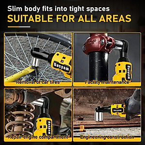 Daspom Cordless Ratchet Wrench 3/8", Electric Ratchet Wrench for DEWALT 20V MAX Battery, 45Ft-Lbs 320RPM with Variable Speed, 3/8" to 1/4" Sealed Head Ratchet, Bare Tool Only