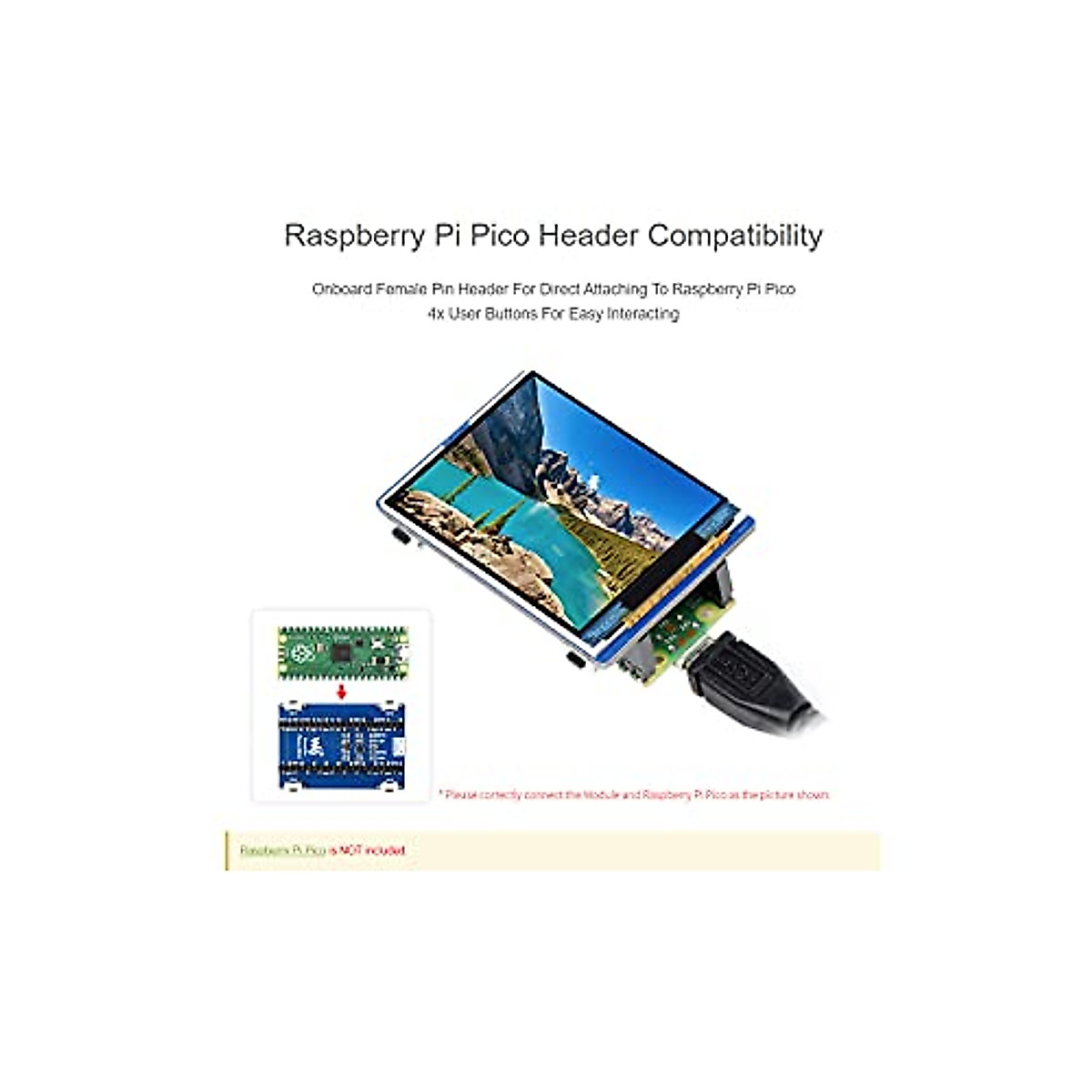 waveshare 2inch LCD IPS Display Module Compatible with Raspberry Pi Pico