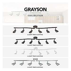 Globe Electric 59062 Grayson 6 Light 52-9/25" Wide S-Shape Track Lighting Kit wi, Brushed Steel