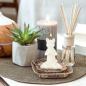 6sisc Zen Cat Candle Yoga Meditation Pose Aesthetic Candles Pine Fragrance Natural Soy Wax Aromatherapy Handmade Candle Table Art Decorative Sculpture for Modern Home Bedroom Bathroom Birthday Gifts