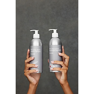 Eco-Friendly Shampoo and Conditioner - Unscented - Sulfate Free, 16 oz (Refillable Bottles with Pumps)