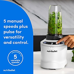 nutribullet SmartSense Blender Combo, 5-speed blender, 1400 Watt Matte White